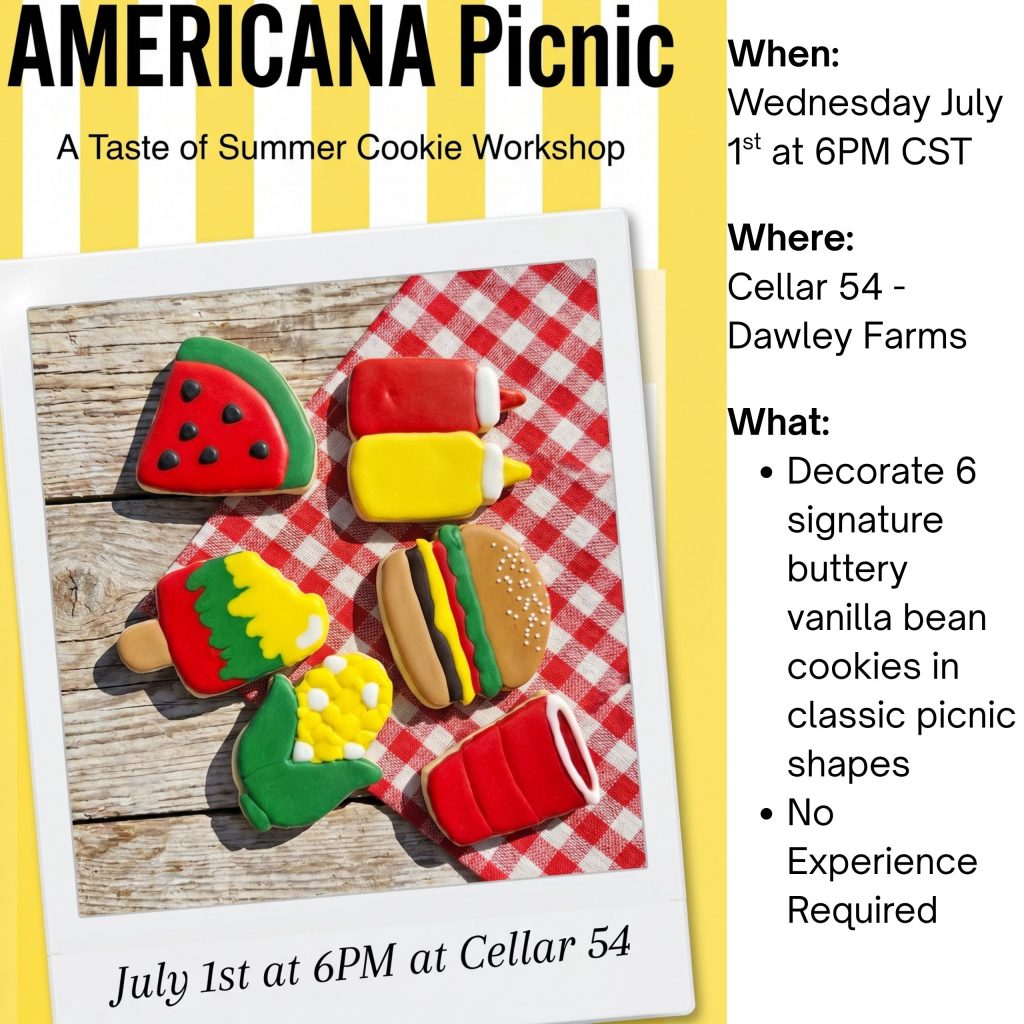 Wednesday, July 1st – Sugabon Bakes Americana Picnic Cookie Class